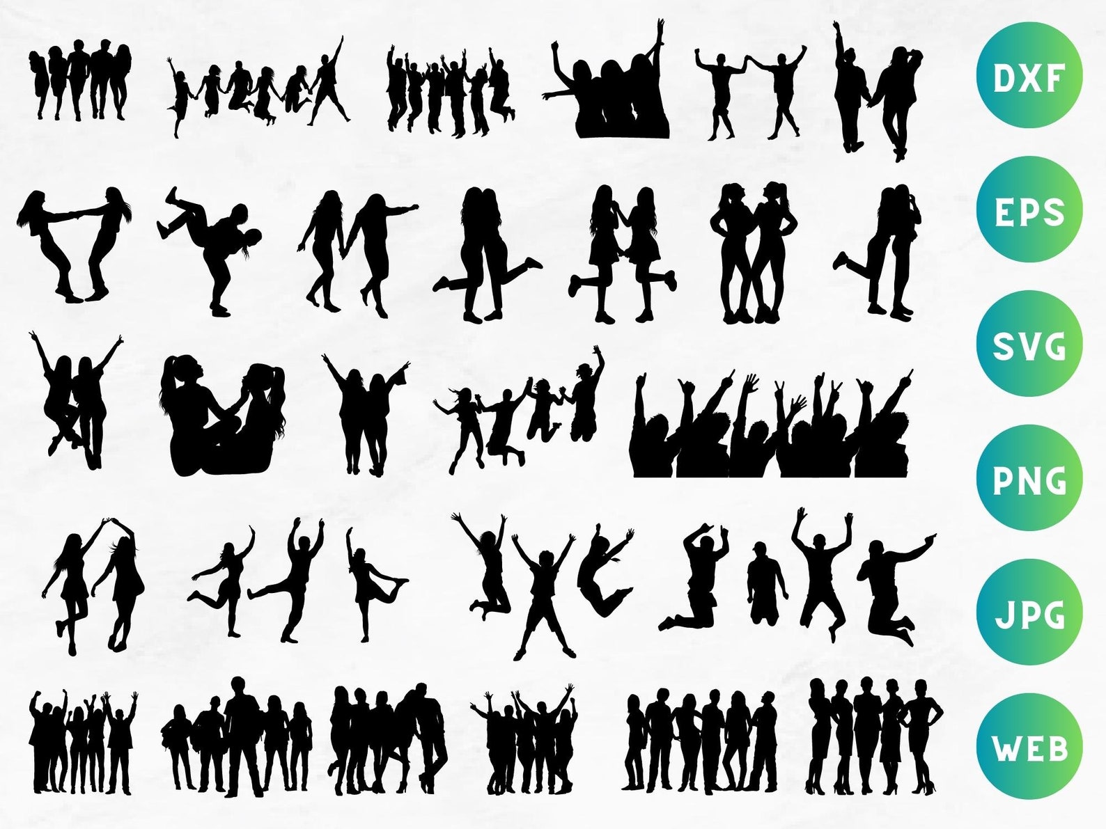 Friends Silhouette Svg Best Friends Svg Besties Svg Friendship Day