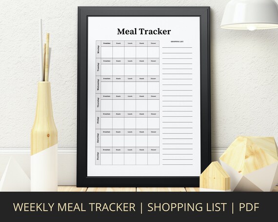 Weekly Meal Tracker Printable PDF and PNG A4 - Etsy