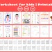 Worksheet for Kids Printable PDF JPG (Download Now) - Etsy