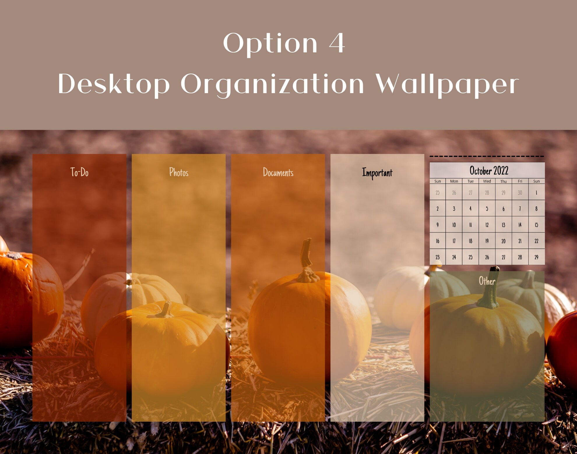 Desktop Wallpaper With Calendar October 2022 Folder - Etsy