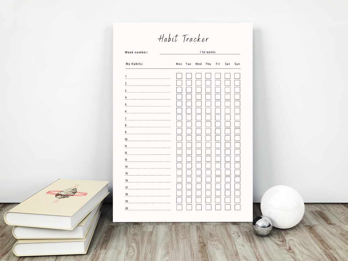Weekly Habit Tracker A4 PDF File Digital Habit Tracker - Etsy