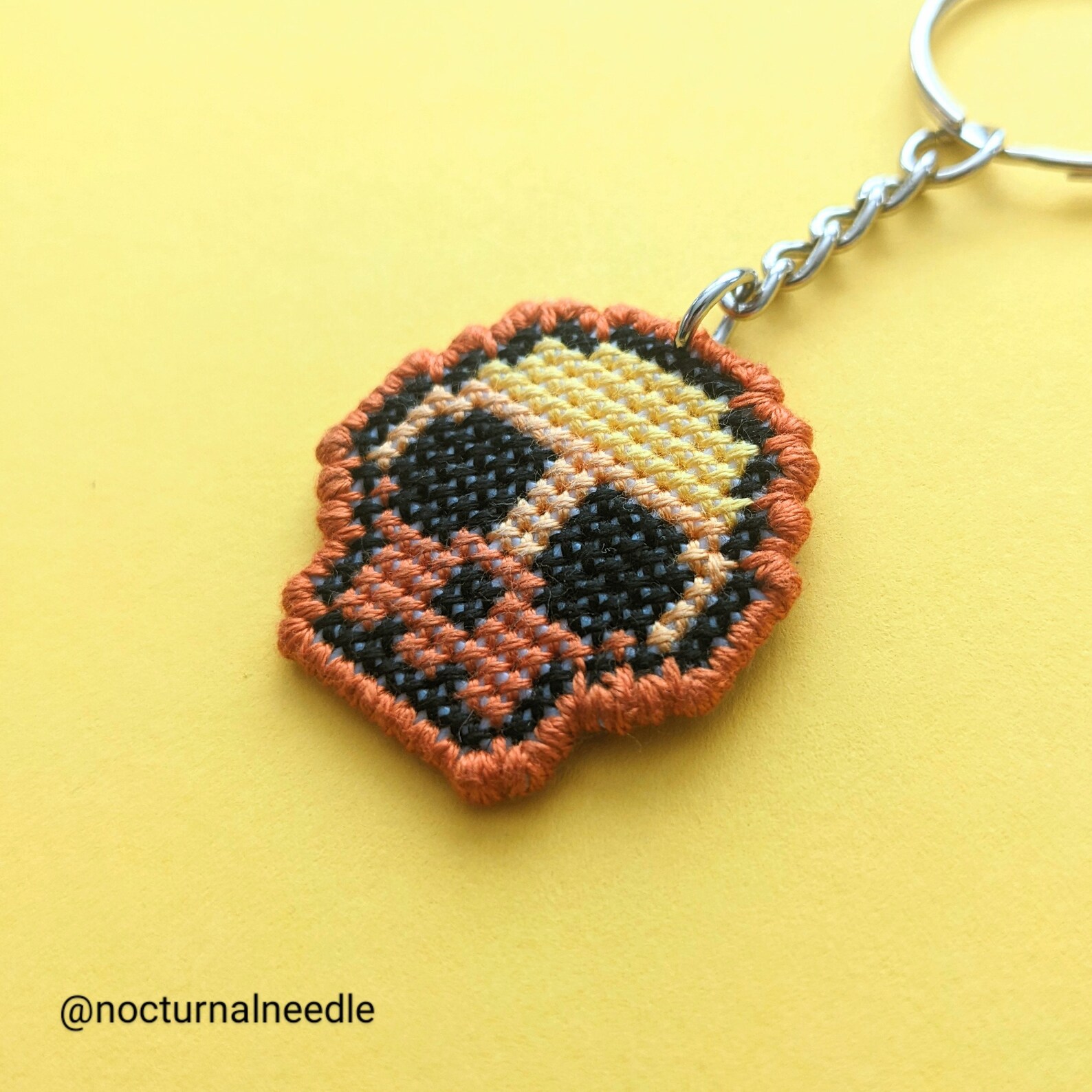 Cute Handmade Cross Stitch Skull Keychains Halloween Decor - Etsy