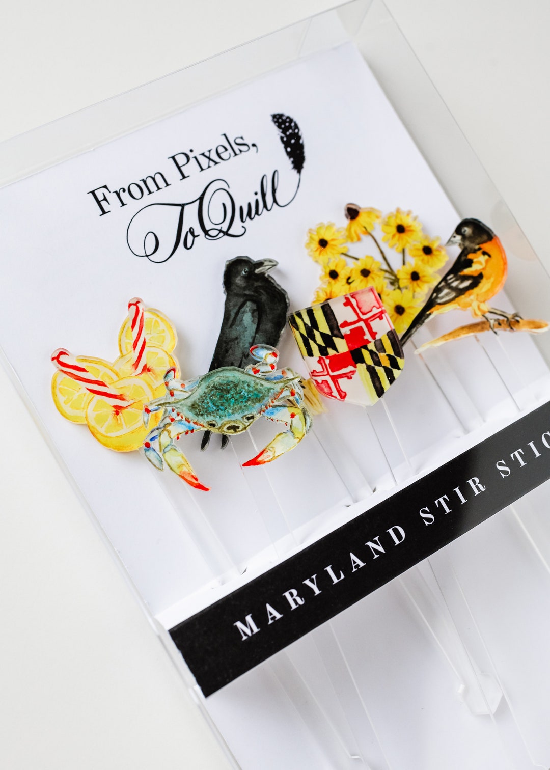 Maryland Drink Stir Stick Set | Reusable Acrylic Stir Sticks | Cocktail ...