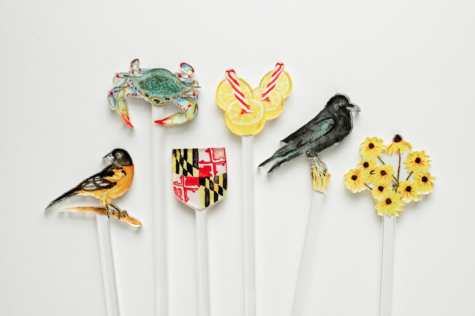 Maryland Drink Stir Stick Set | Reusable Acrylic Stir Sticks | Cocktail ...