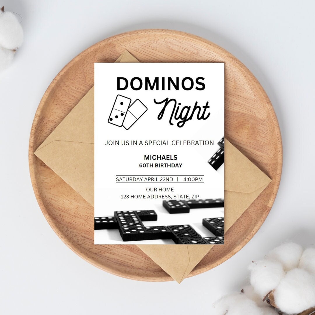 Dominos Themed Invitation | Dominos Invite| Printable Birthday ...