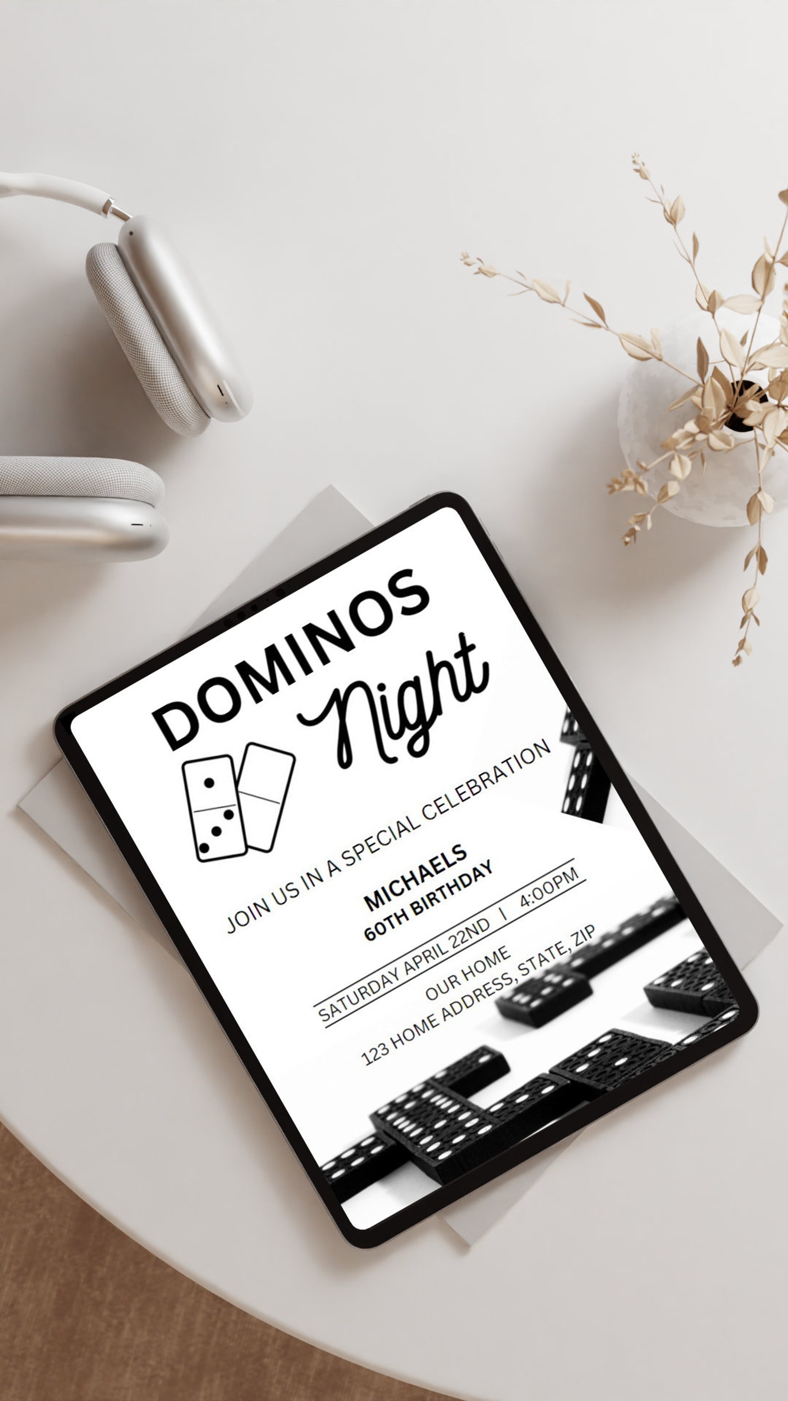 Dominos Themed Invitation | Dominos Invite| Printable Birthday ...