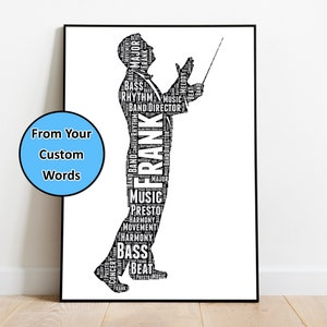 Custom Band Director Print, Band Teacher Gift, Band Gift, Music Wall ...