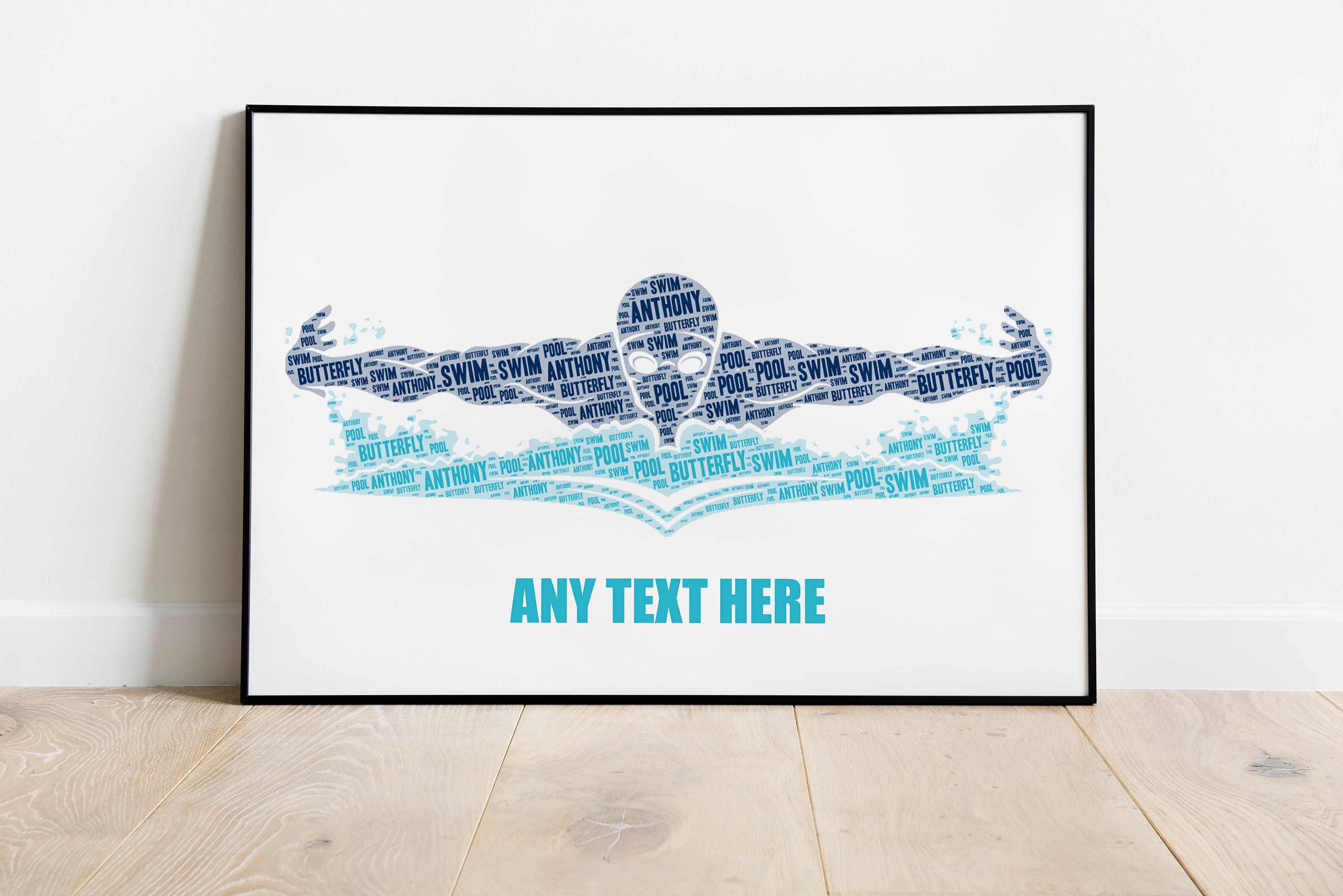 Personalised Swimmer Gift, Swim Coach Gift, Word Art, Swim Team, Custom ...