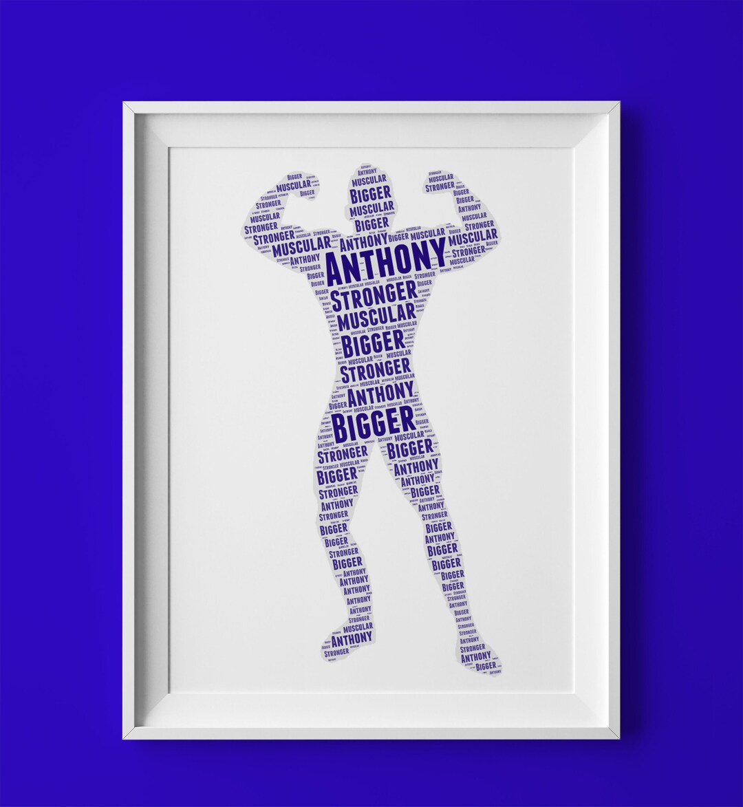 Bodybuilder Gift Personalised Word Art Weight Lifter Birthday Gift ...