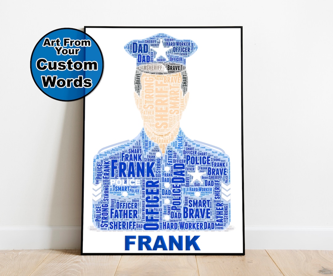 Personalized Police Word Wall Art, Police Officer Gifts, Police, Law ...