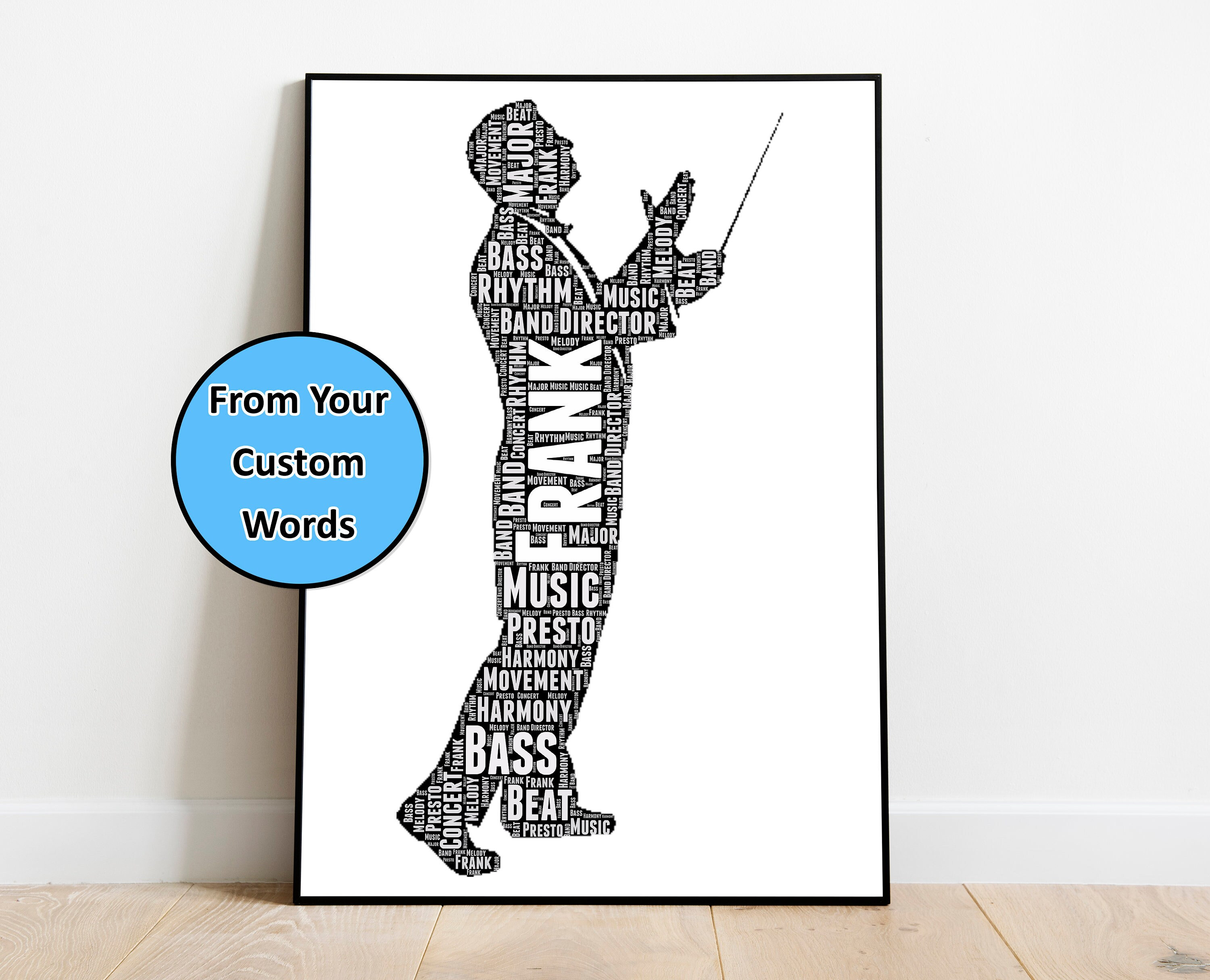 Custom Band Director Print, Band Teacher Gift, Band Gift, Music Wall ...