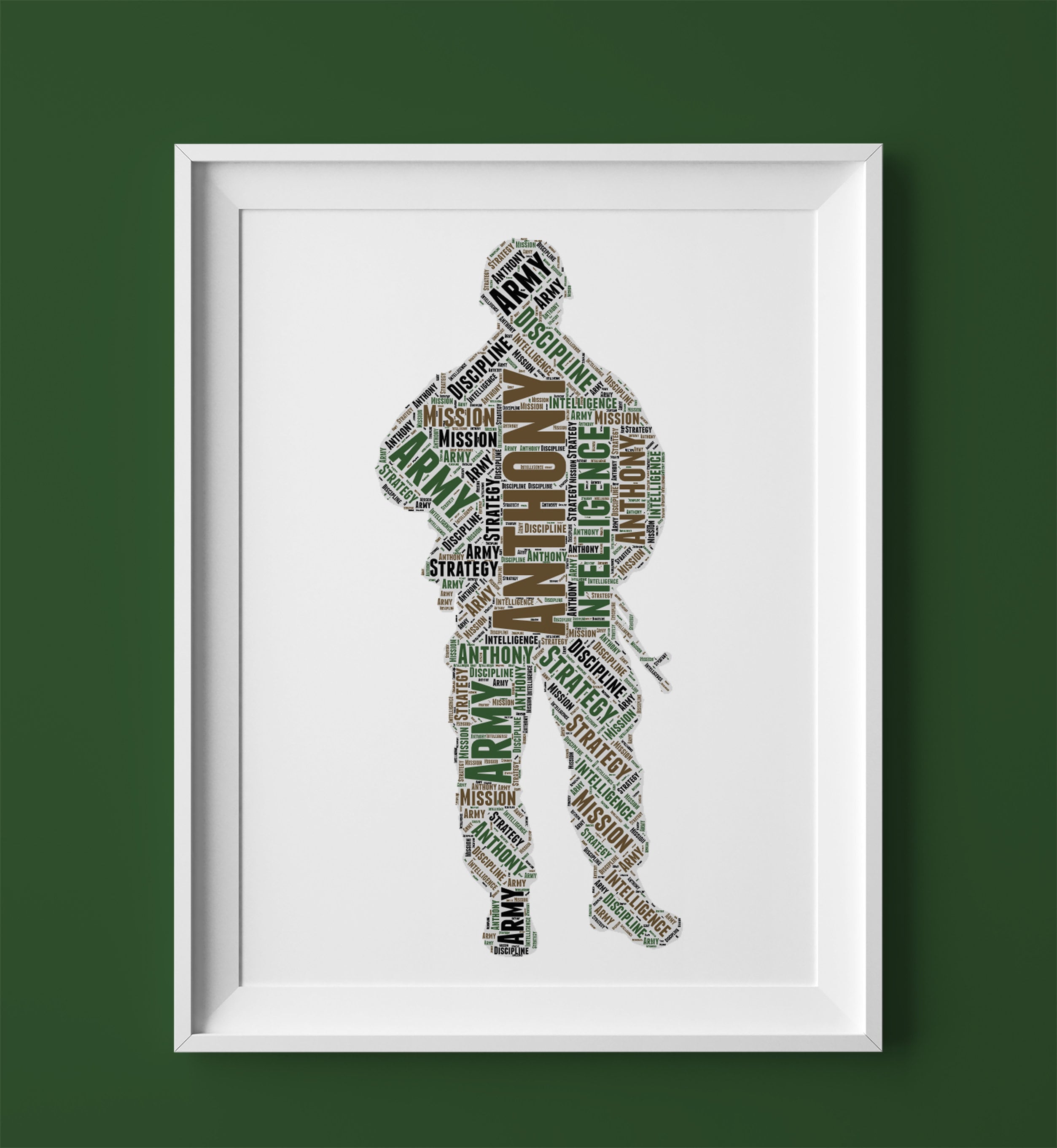 Custom Army Soldier Word Art Print: Military Retirement Gift (digital ...