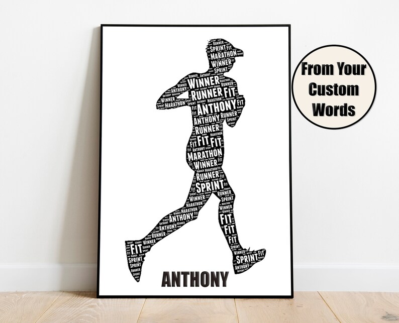 Personalized Runner Print Runner Art Man Runner Poster Boy Runner ...