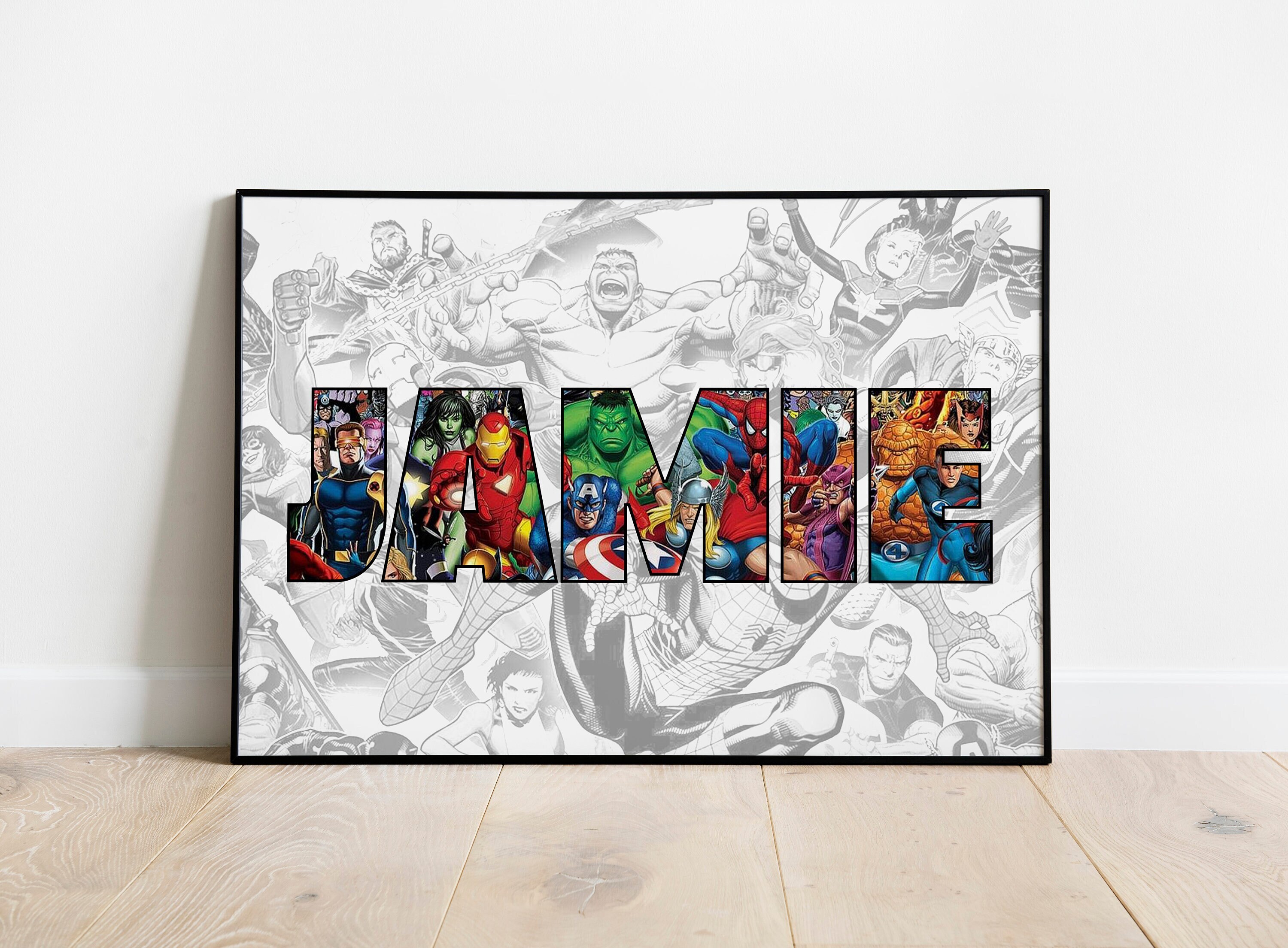 Personalized MARVEL NAME Print Custom Printable Gift Ironman - Etsy