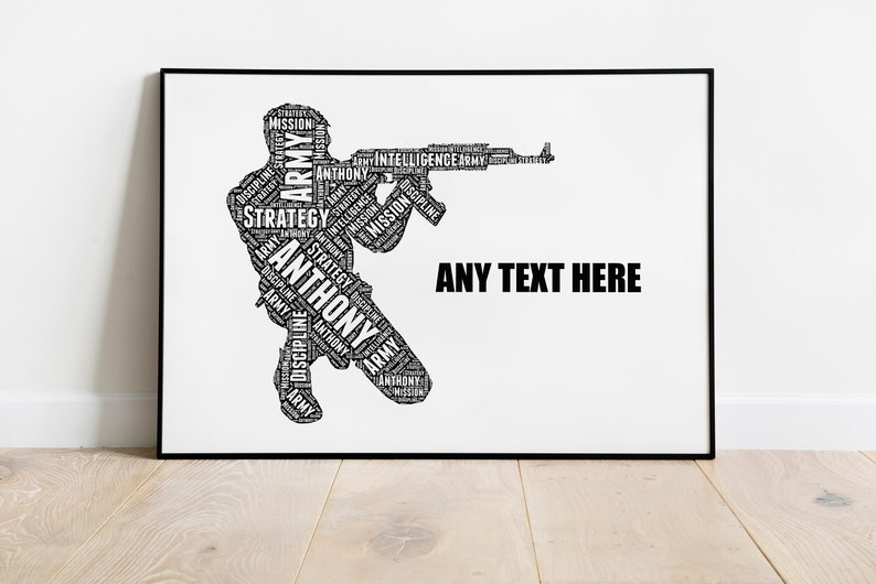 Custom Army Soldier Word Art Print: Military Retirement Gift (digital ...