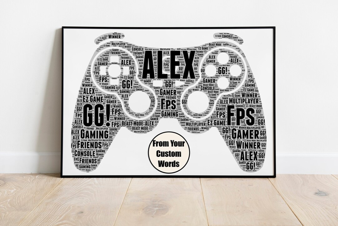 Personalized Gamer Controller Word Art Print (digital Download) - Etsy UK