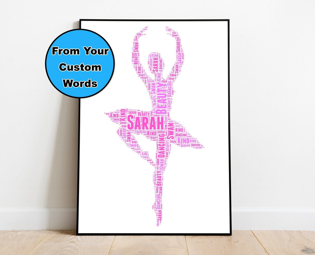 Personalized Ballerina Word Art Print: Custom Ballet Gift (digital ...
