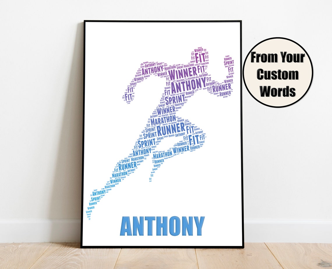 Personalized Runner Print Runner Art Man Runner Poster Boy Runner ...