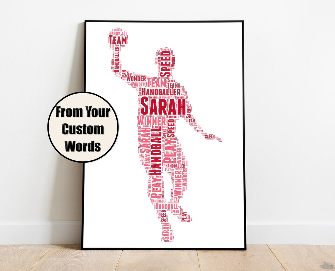 Custom Handball Word Art, Handball Poster, Art Made of Your Words, Gift ...