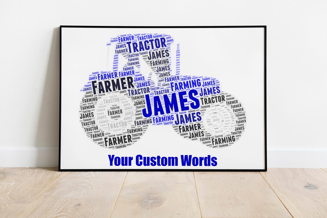 Personalised Tractor Print, Tractor Room Decor, Tractor Print, Tractor ...