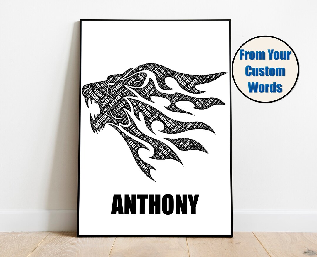 Custom Leo Zodiac Word Cloud Art: Personalized Astrology Gift (digital ...
