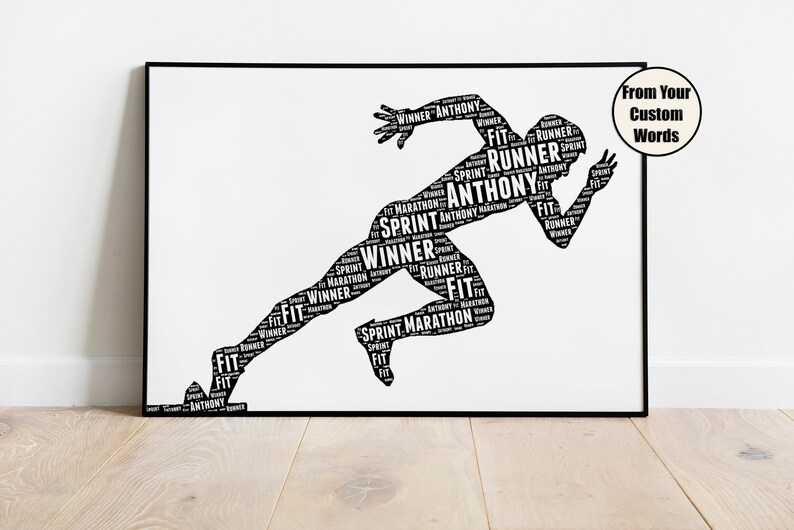 Personalized Runner Print Runner Art Man Runner Poster Boy Runner ...