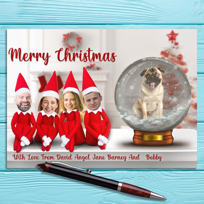 Christmas Card Insert Face Template - Etsy