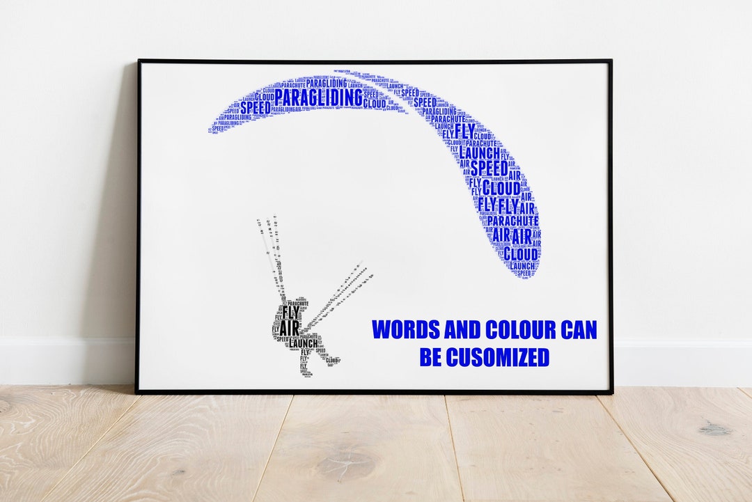 Personalized Paragliding Print, Paragliding Gift, Paragliding ...
