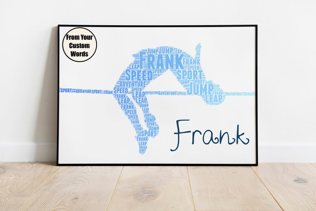 Personalized High Jump Poster, Gift for High Jumper, Track and Field ...