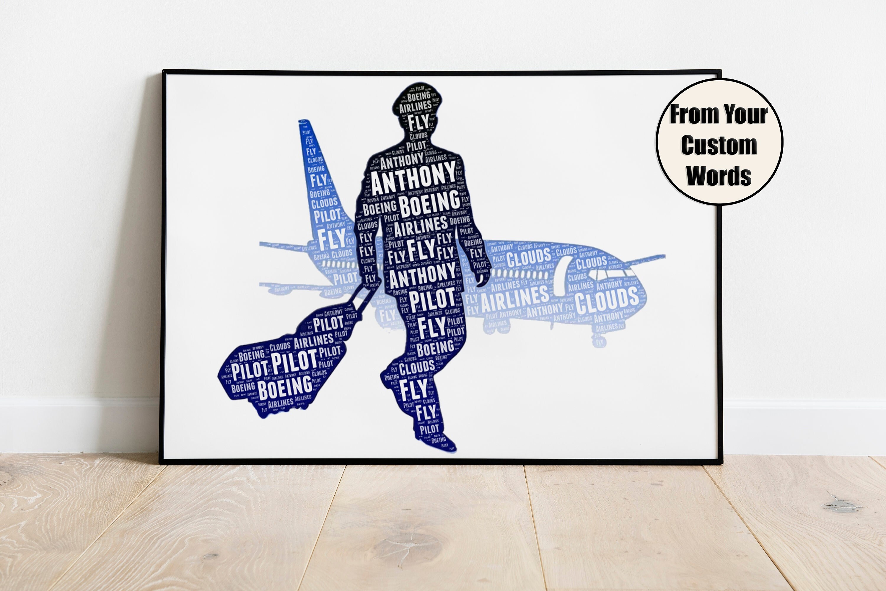 Pilot Gift, Custom Pilot Word Art Wall Decor, Pilot Art, Pilot ...