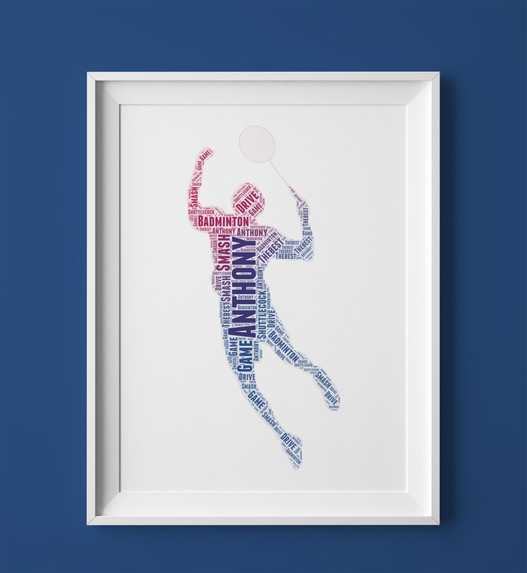 Badminton, Custom Wall Art, Tennis Art, Badminton Gifts, Badminton ...