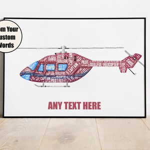 Personalized Helicopter Word Art, Helicopter Poster, Pilot Gifts ...
