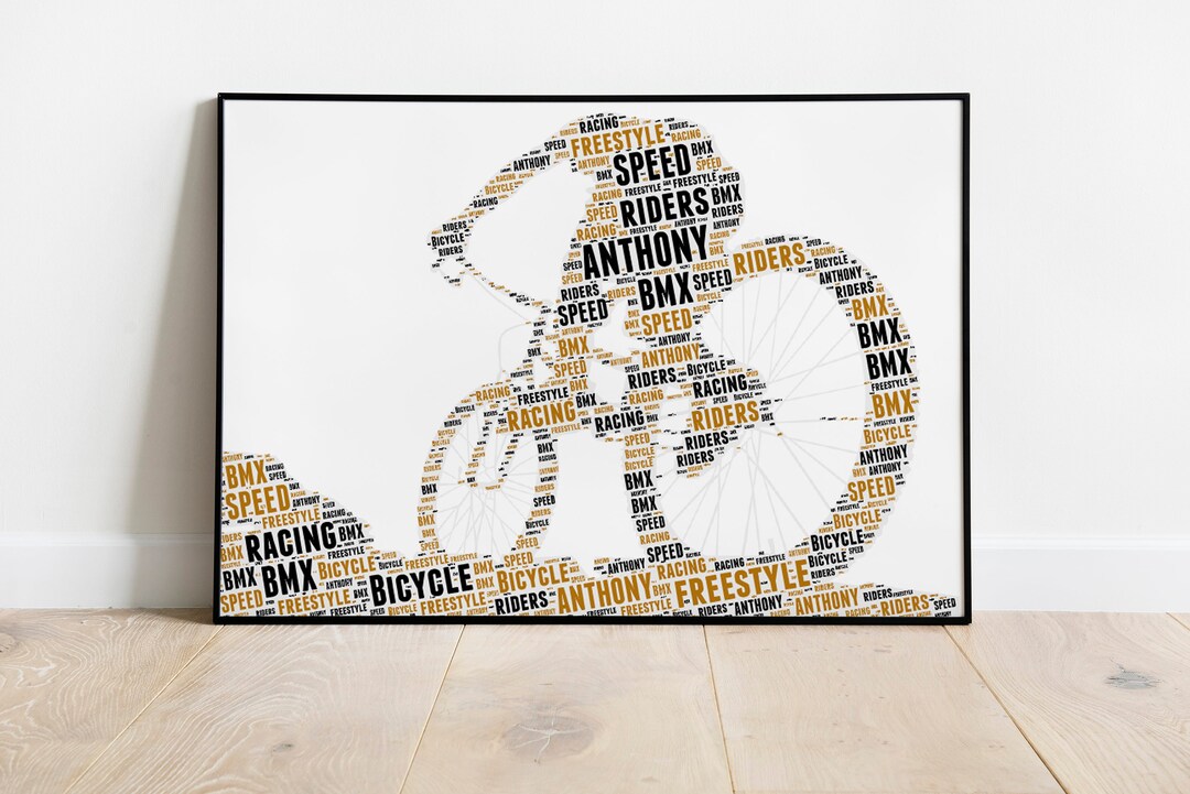 Personalized BMX Bicycle Word Art Print (digital Download) - Etsy