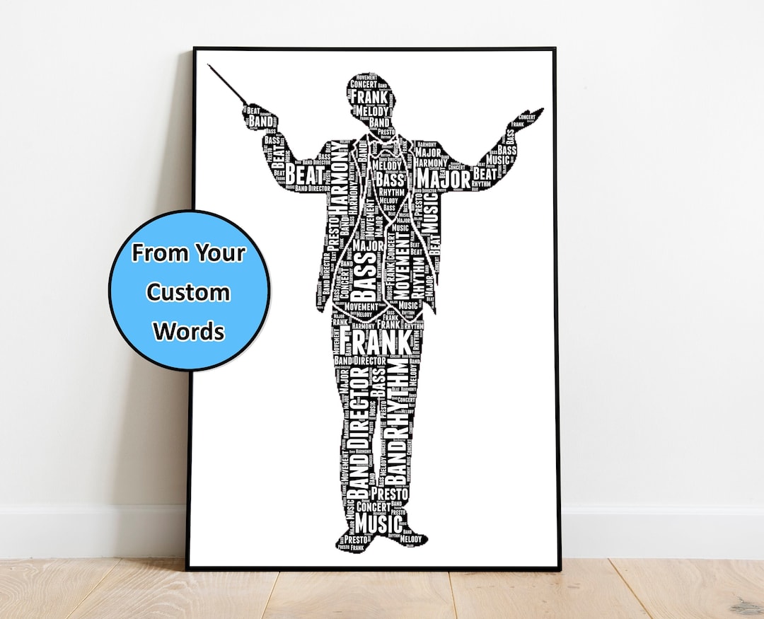 Custom Band Director Print, Band Teacher Gift, Band Gift, Music Wall ...