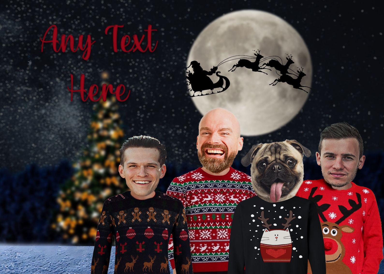 Ugly Sweater Christmas, Christmas Card Personalized, Photo Card, Custom ...
