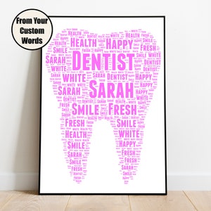 Custom Dentist Word Art Print: Personalized Dental Gift (digital ...