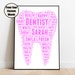 Custom Dentist Word Art Print: Personalized Dental Gift (digital ...