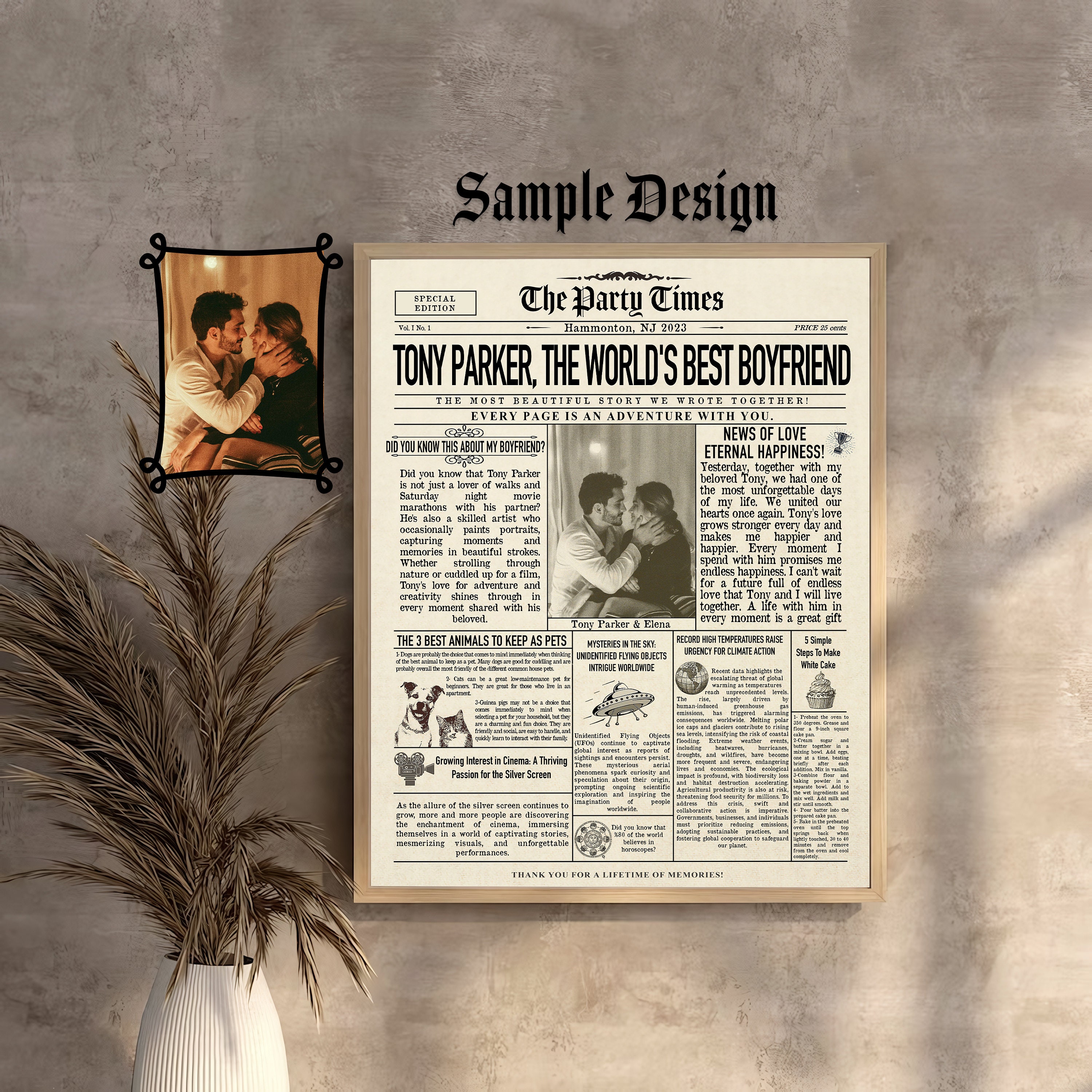 Writer Gift, Personalized Writer Newspaper Print Author Graduation ...