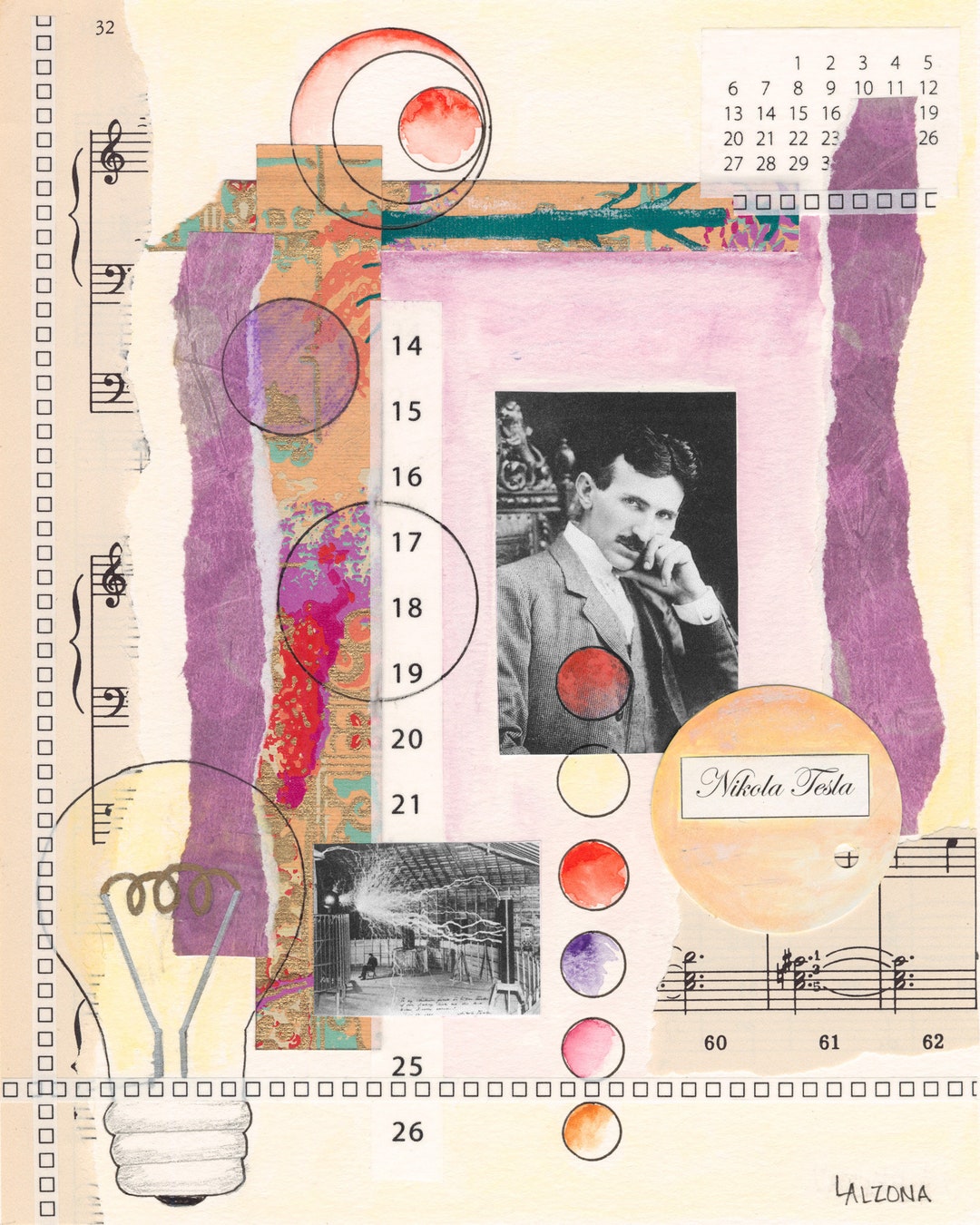 Nikola Tesla Collage Print - Etsy