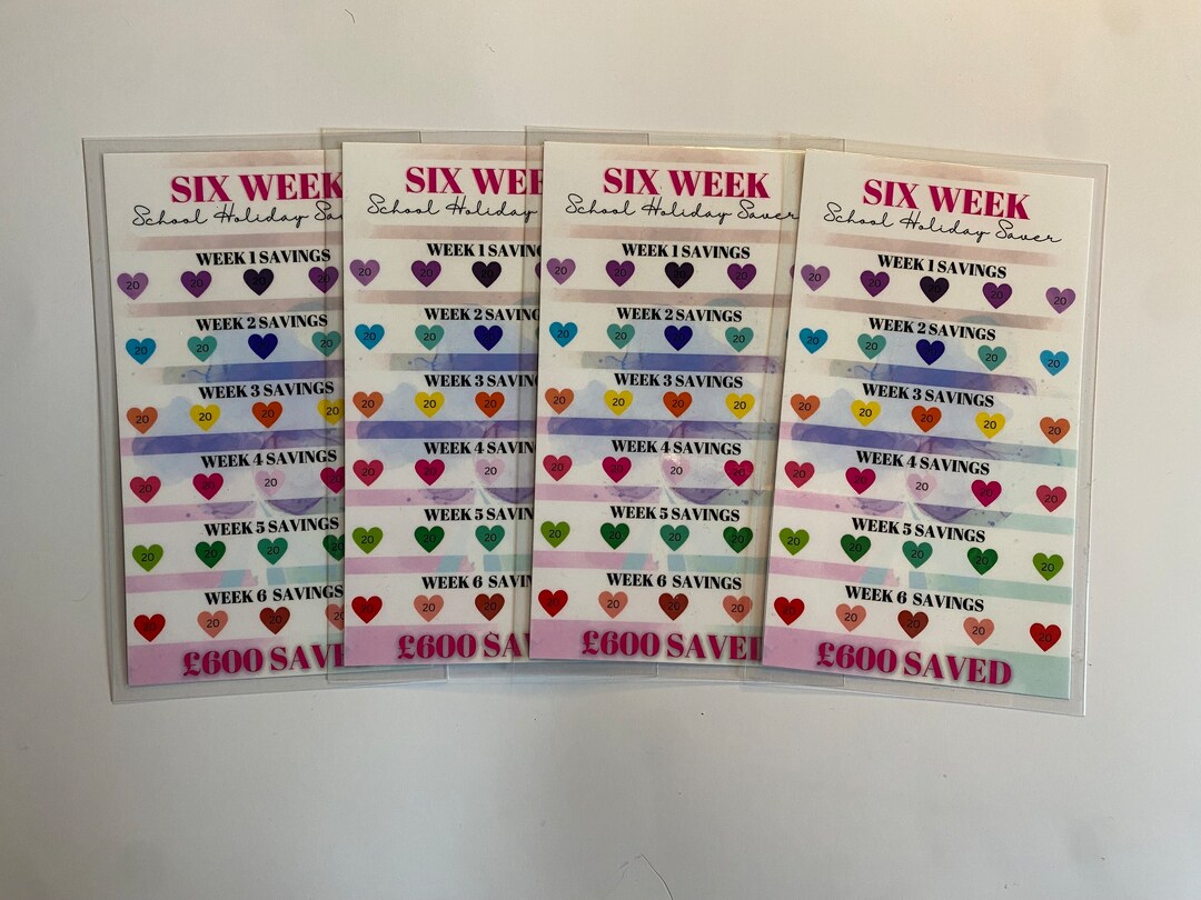 Six Week School Holiday Savings Tracker - Etsy UK