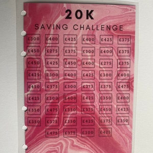 20K Savings Tracker - Etsy