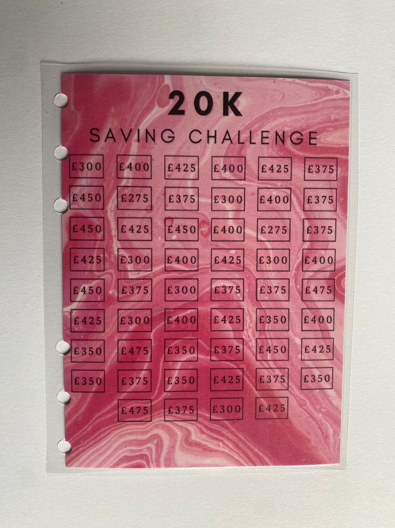 20K Savings Tracker - Etsy