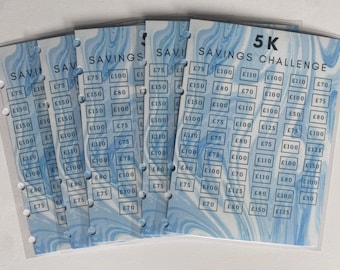 5k in 100 Days Savings Tracker Printable Tracker Challenge - Etsy UK
