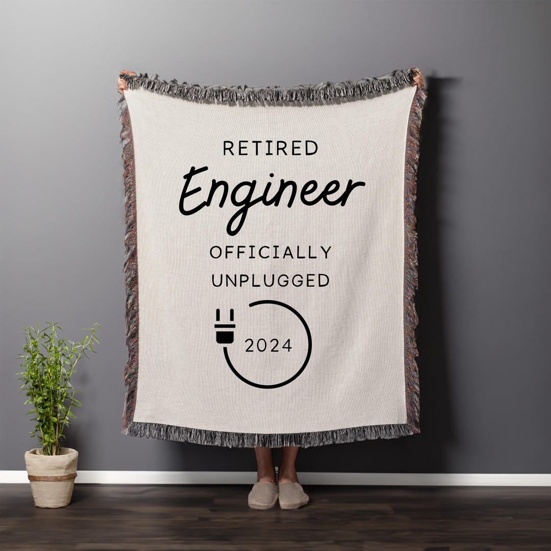 Personalized Retirement for Engineer Funny Woven Blanket, Retired ...