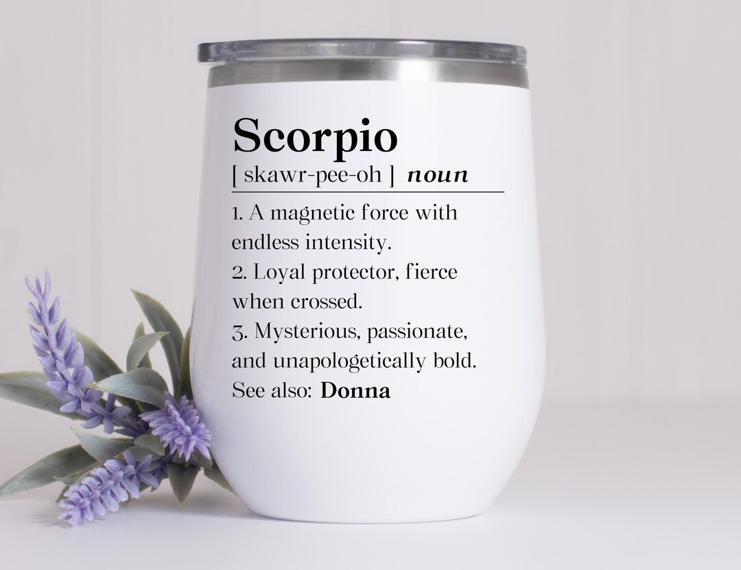 Personalized Zodiac Scorpio Definition Wine Tumbler, Scorpio Birthday ...