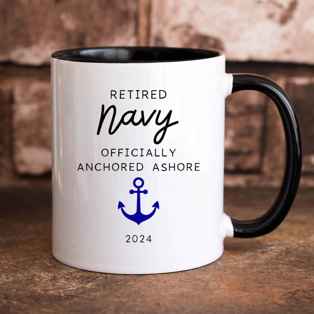Personalized Navy Retirement Mug, Custom Retired Navy Officer Gift ...
