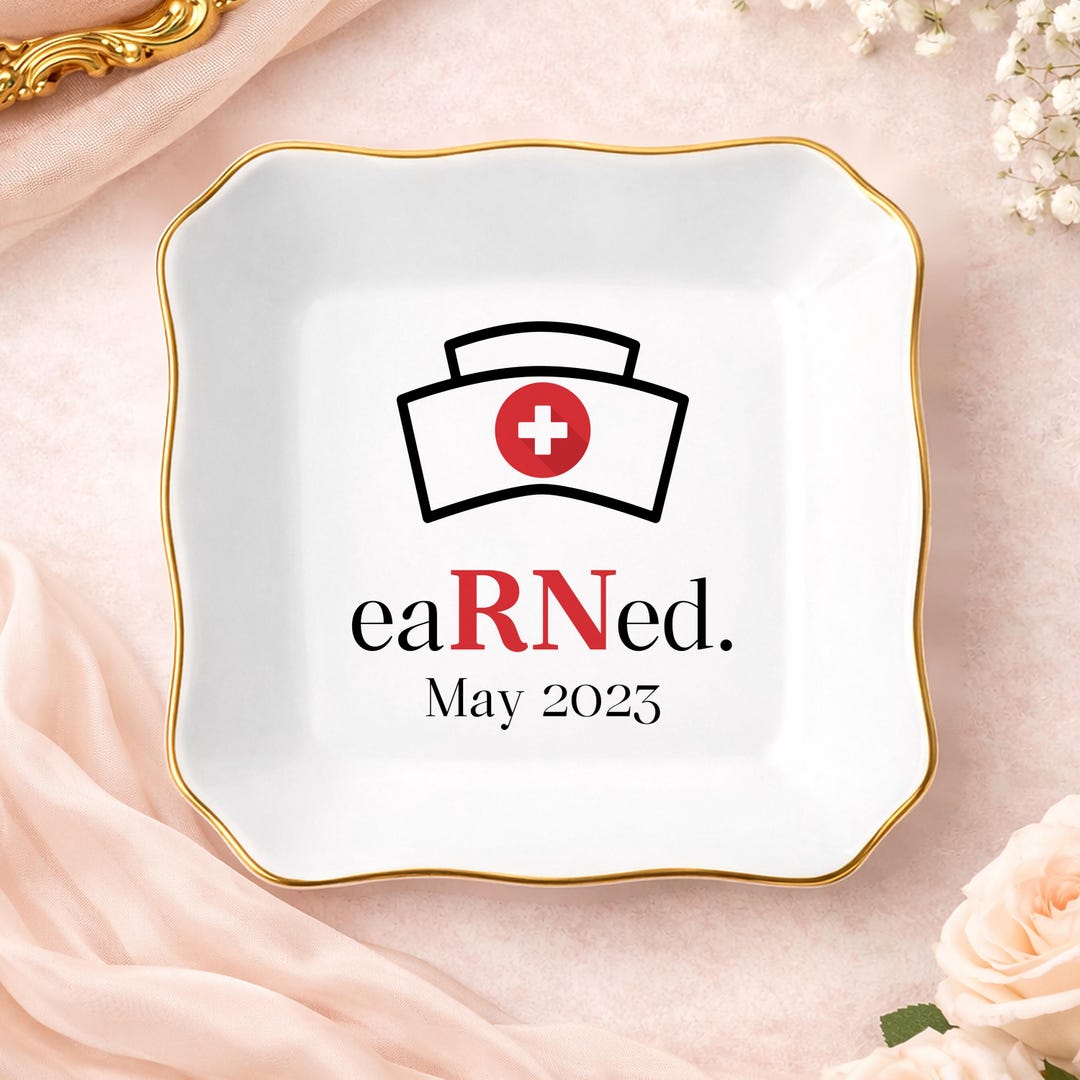 Nurse Graduation Jewelry Dish, Personalized Registered Nurse Ring Dish ...