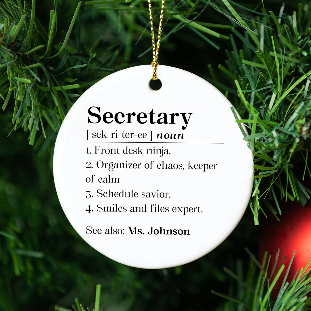 Personalized Secretary Ornament, School Secretary Gift, Custom ...