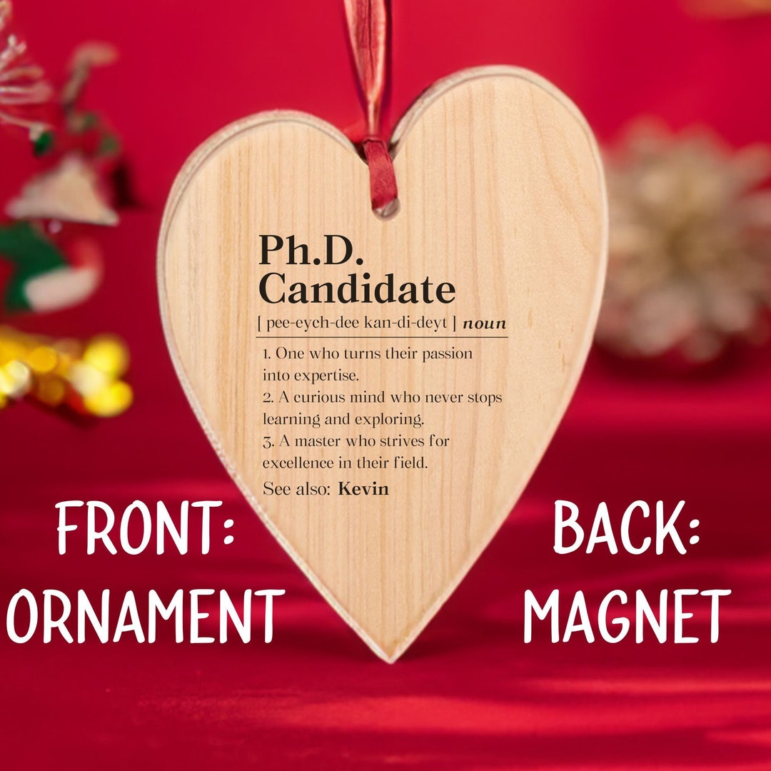 Phd Candidate Wood Ornament, Personalized Doctoral Student Gift ...