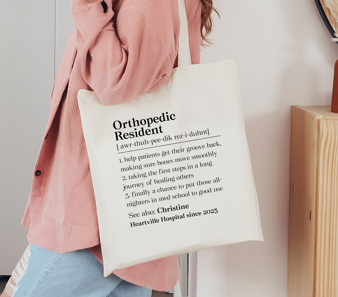 Custom Orthopedic Resident Tote Bag, Personalized Orthopaedics Match ...